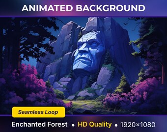 Animated Virtual Background Twitch Background Night Twitch Overlay ...