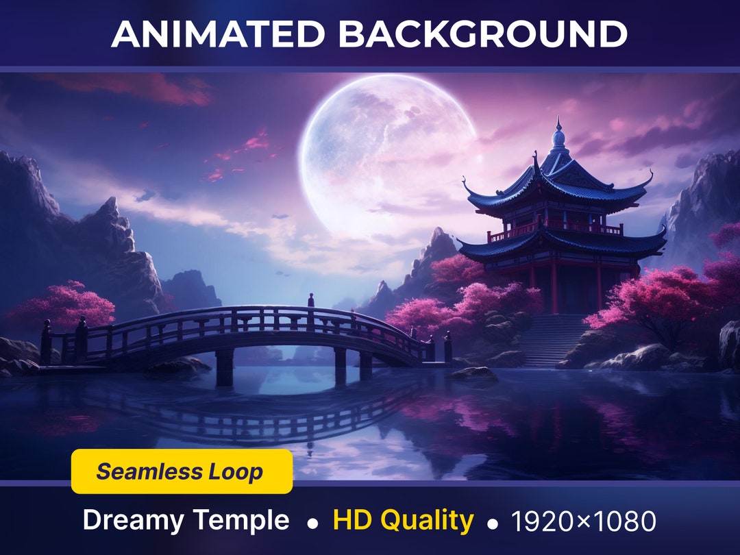 Animated Background Dreamy Temple Animated Twitch Screen Looped Vtuber ...