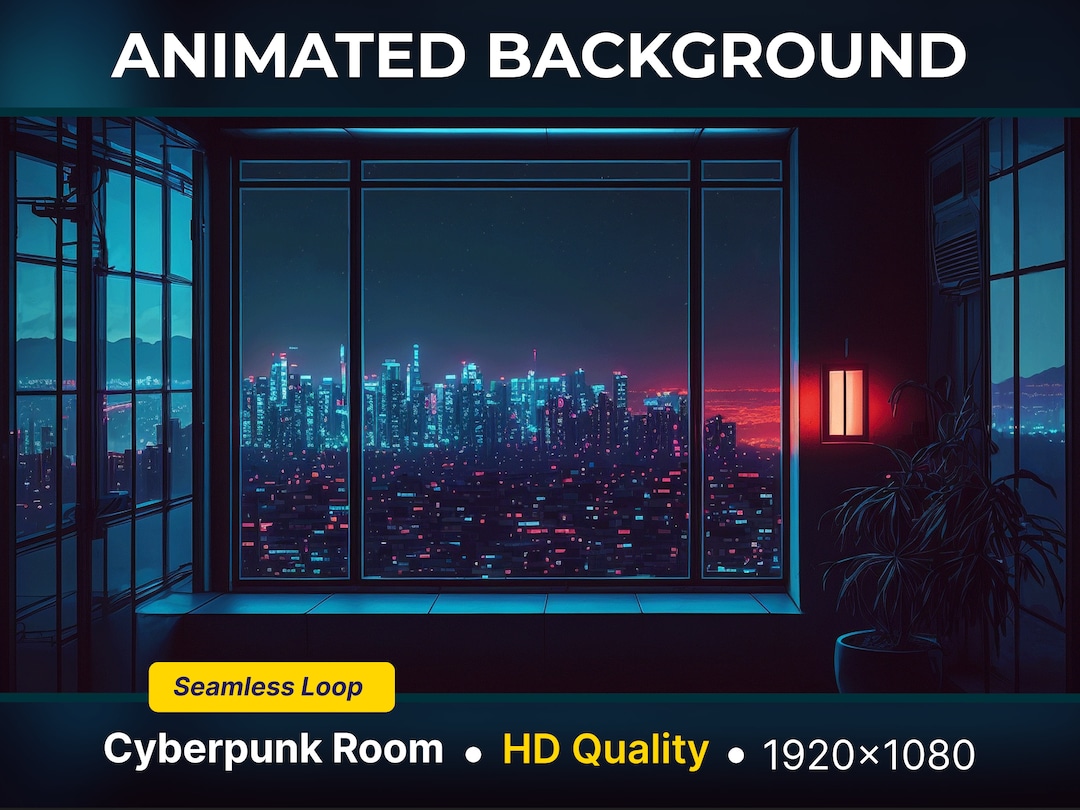 Animated Stream Screen Cyberpunk Vtuber Background Twitch Streaming ...
