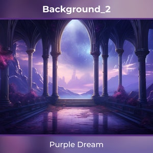 Animated Virtual Background Fantasy Purple Dream Vtuber Room Background ...