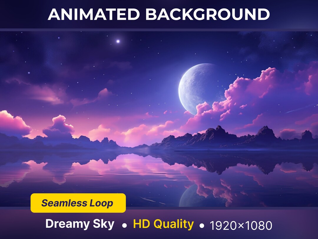 Animated Virtual Background Dreamy Sky Vtuber Background Twitch Stream ...
