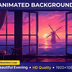 Animated Background Beautiful Evening Vtuber Background Twitch ...