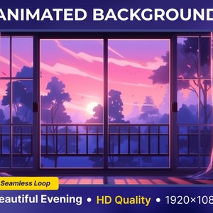 Animated Stream Screen Beautiful Evening Looped Vtuber Background ...
