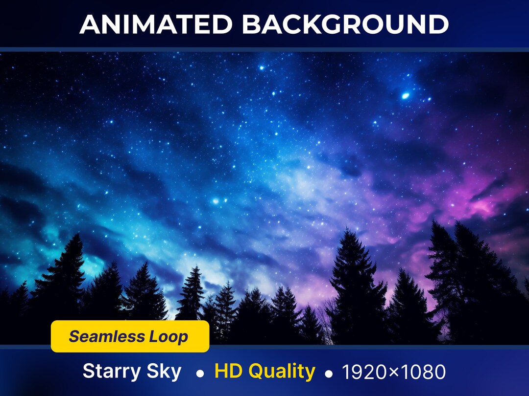Animated Background Starry Sky Animated Twitch Screen Looped Vtuber ...