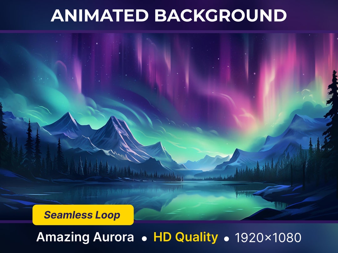 Animated Background Amazing Aurora Twitch Stream Twitch Screen Animated ...