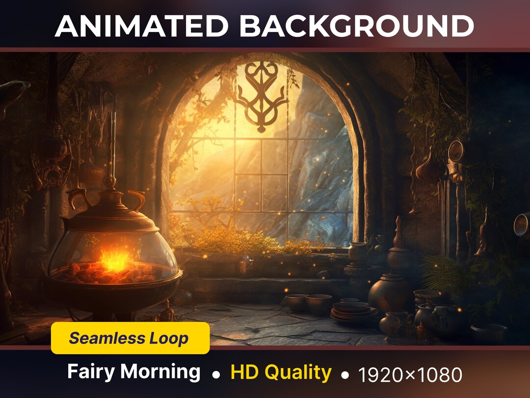 Animated Virtual Background Fairy Morning Looped Vtuber Background ...