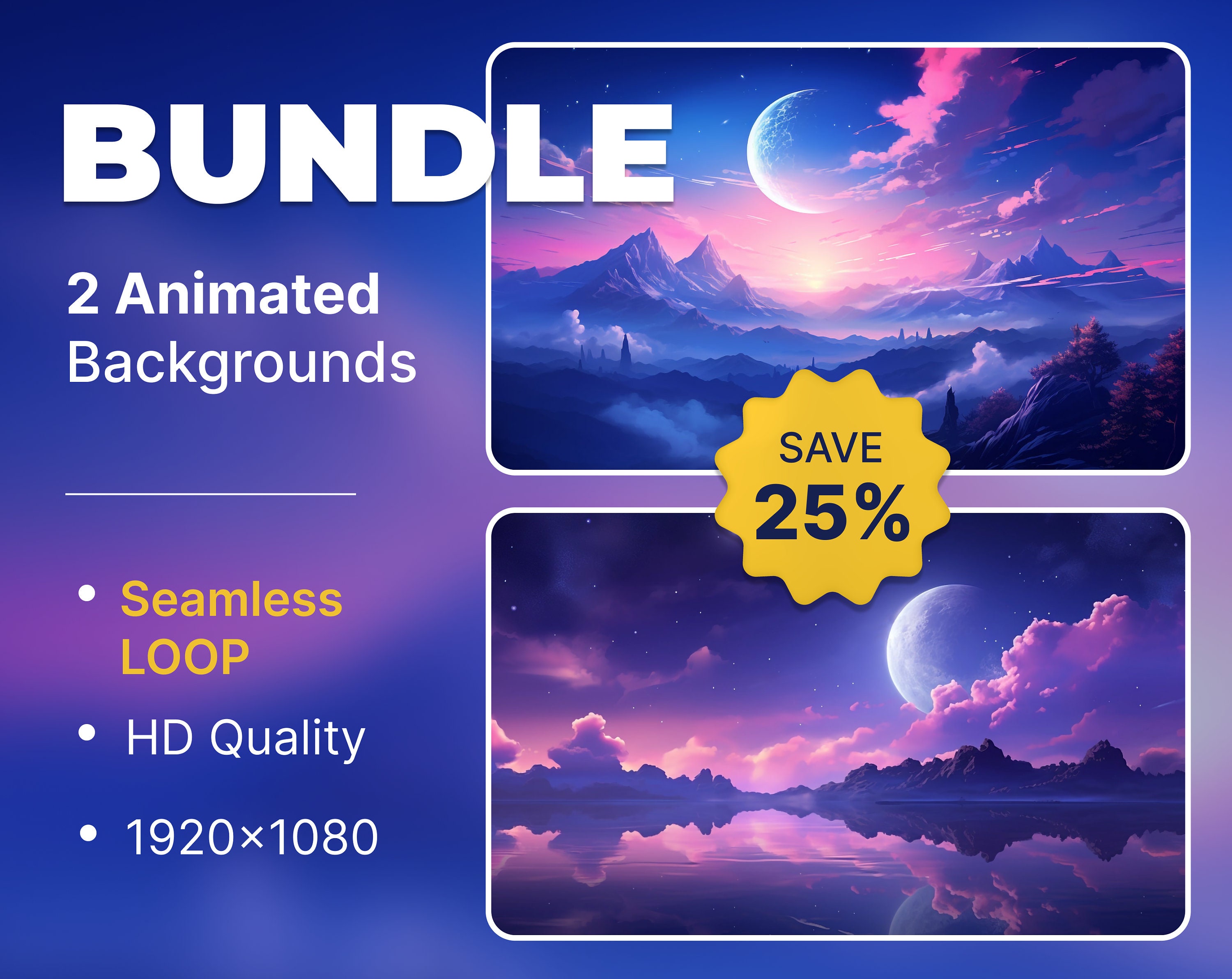 Animated Virtual Background Dreamy Sky Vtuber Room Bundle - Etsy
