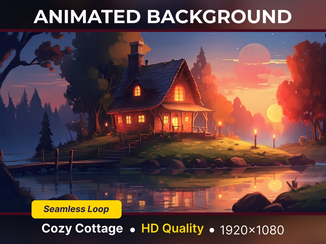 Animated Virtual Background Cozy Cottage Looped Vtuber Background ...