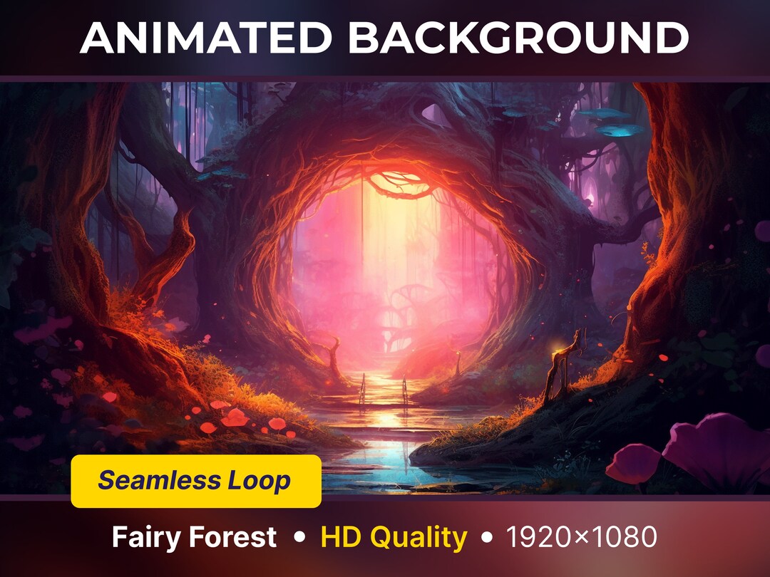 Animated Background Fairy Forest Animated Twitch Screen Vtuber ...