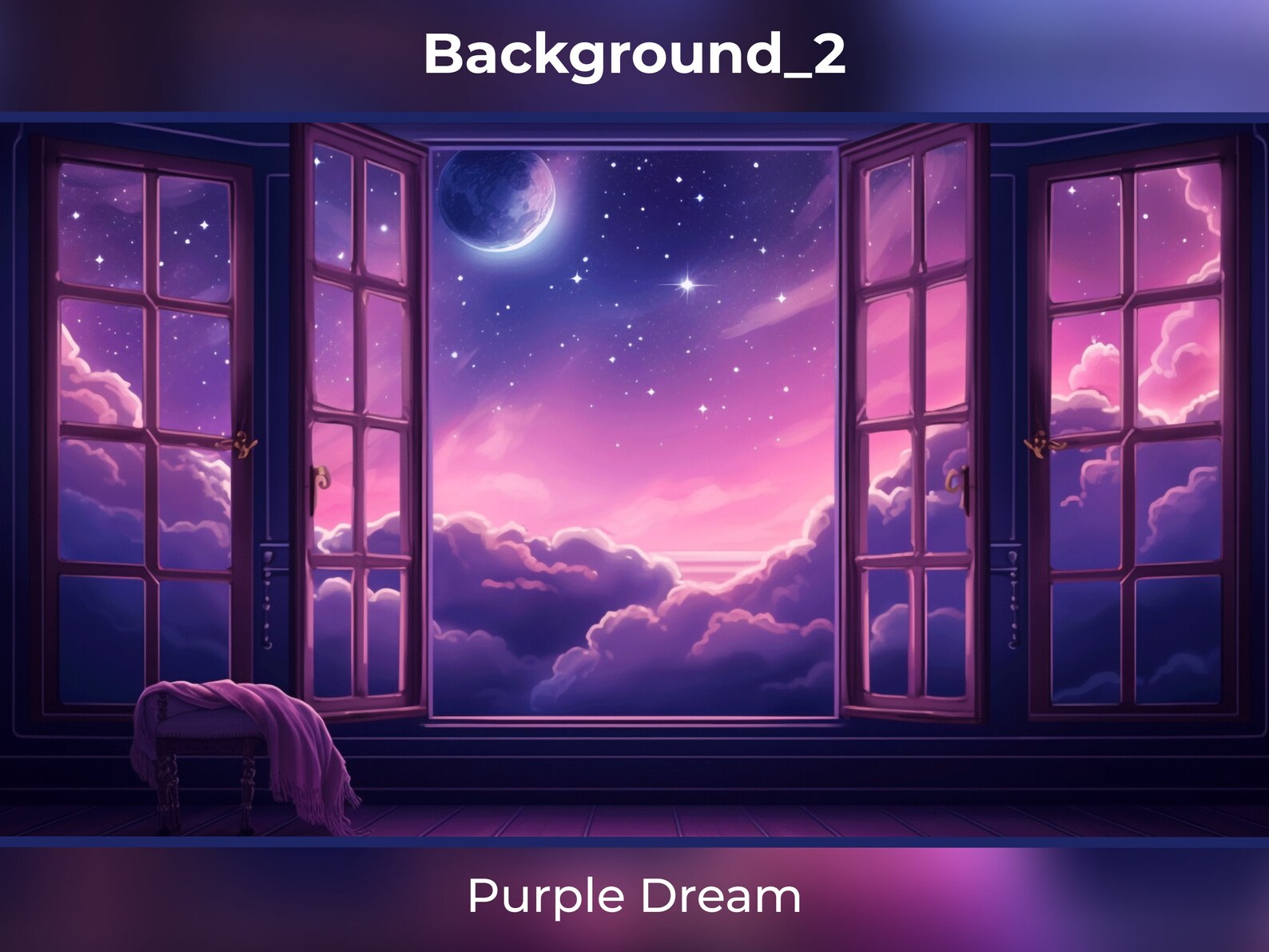 Animated Virtual Background Purple Dream Vtuber Cute - Etsy