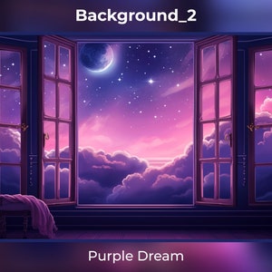 Animated Virtual Background Purple Dream Vtuber Cute Background Twitch ...