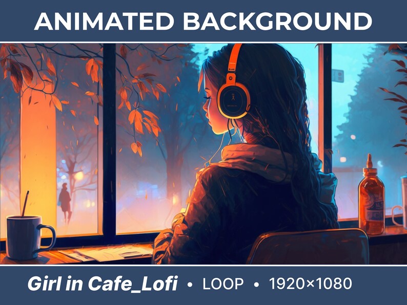 Animated Virtual Background Lofi Girl Looped Vtuber Background Twitch ...