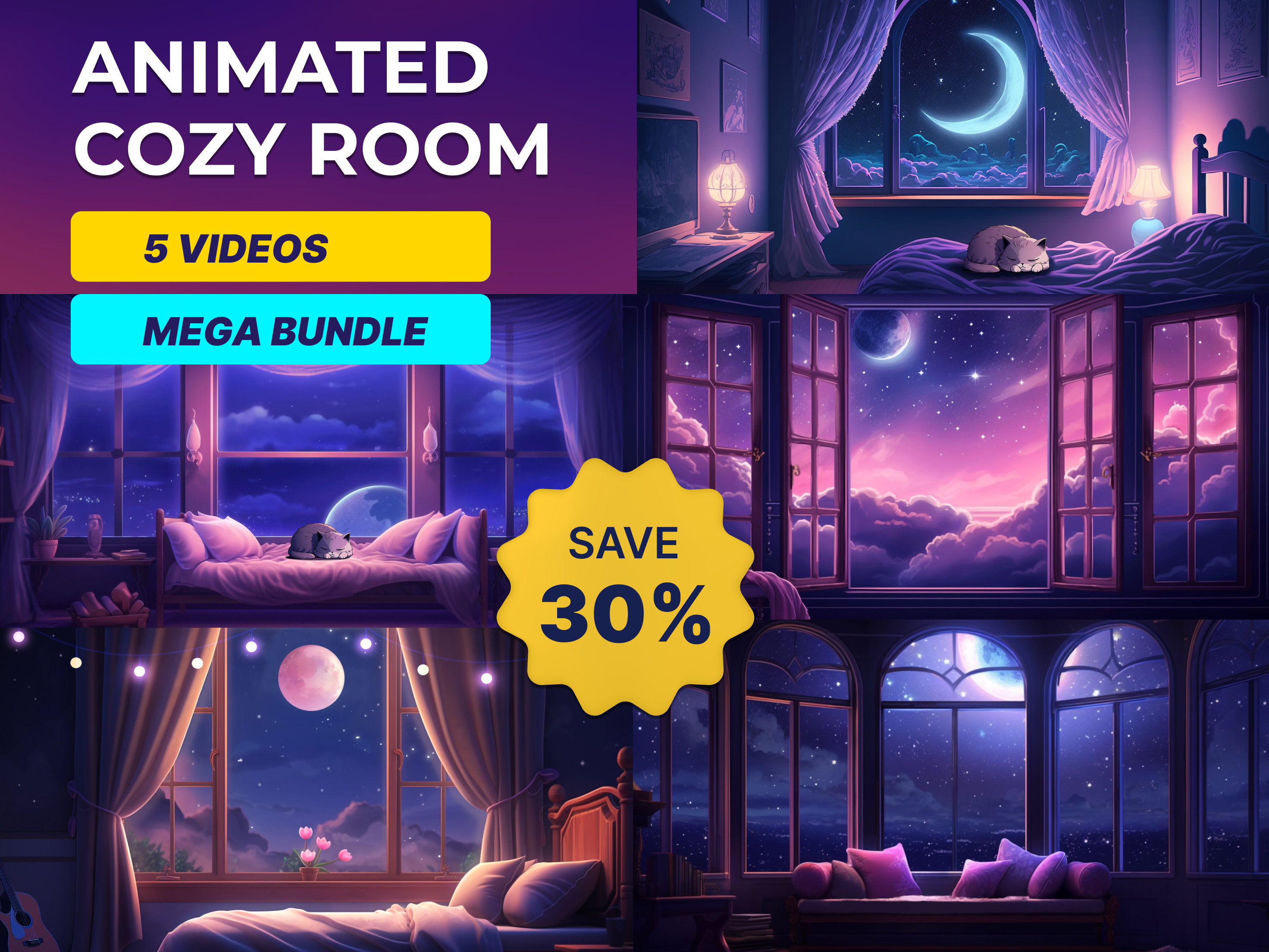 Animated Cozy Background Mega Bundle 5 Cute Fairy Vtuber Background ...