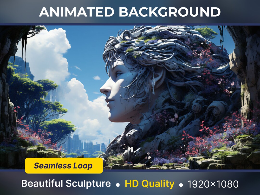 Animated Virtual Background Beautiful Sculpture Looped Vtuber ...