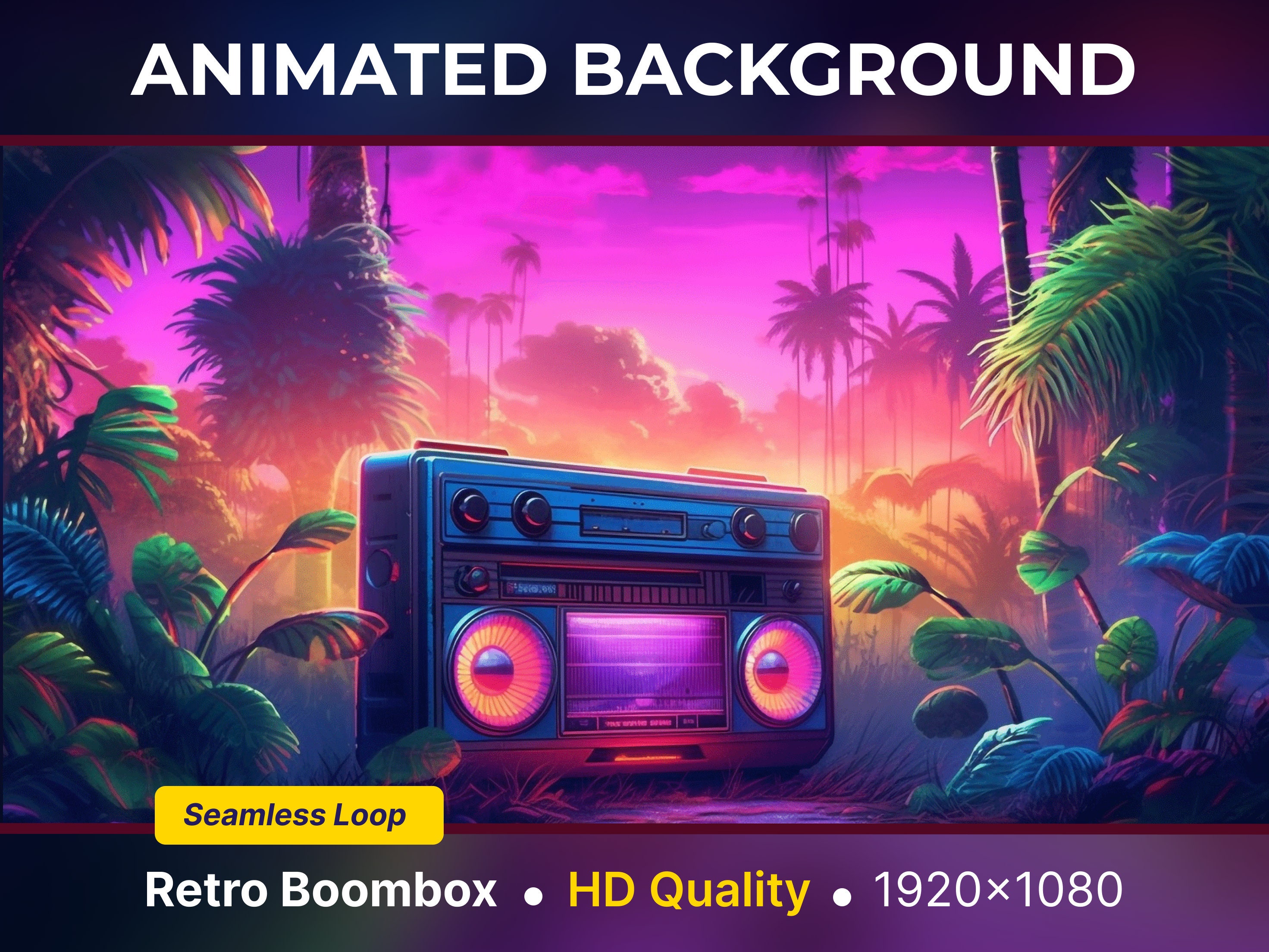 Animated Background Retro Boombox Lofi Vtuber Background Twitch ...