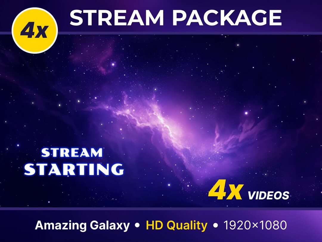 Animated Stream Pack Beautiful Galaxy Twitch Streaming Package Twitch ...