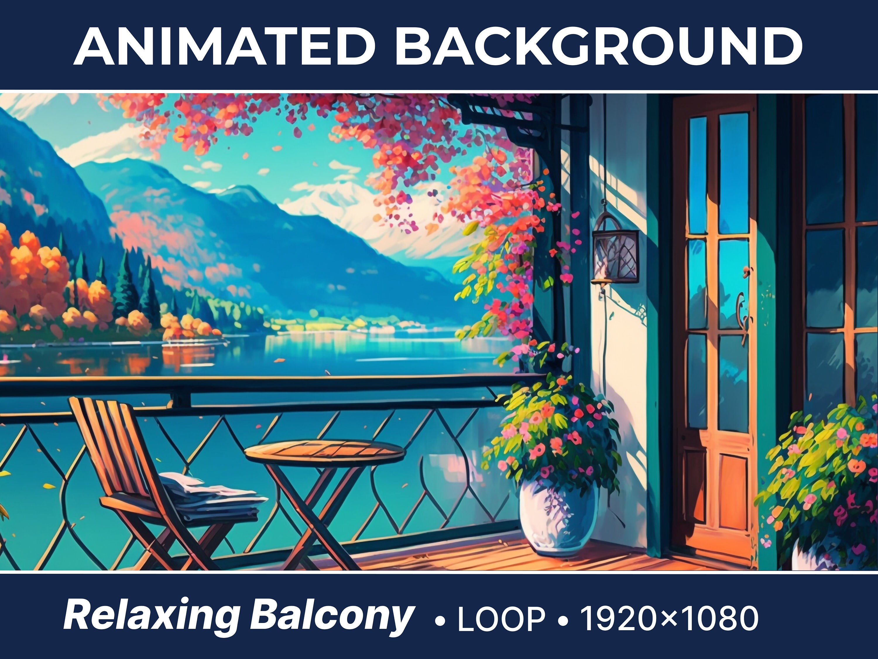 Animated Virtual Background Peaceful Relaxing Balcony Lofi - Etsy Canada