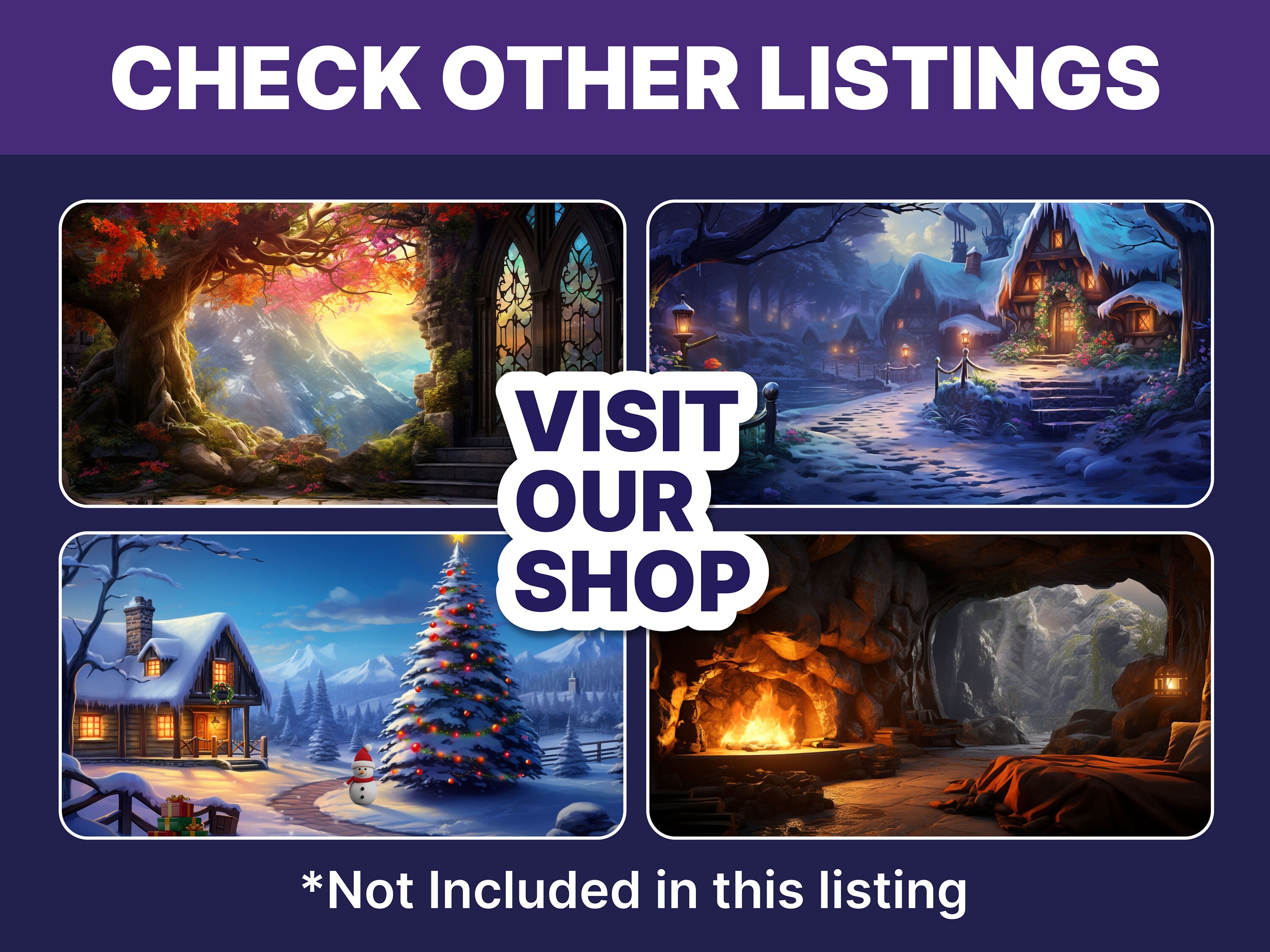 Animated Virtual Background Winter Wonderland Vtuber - Etsy