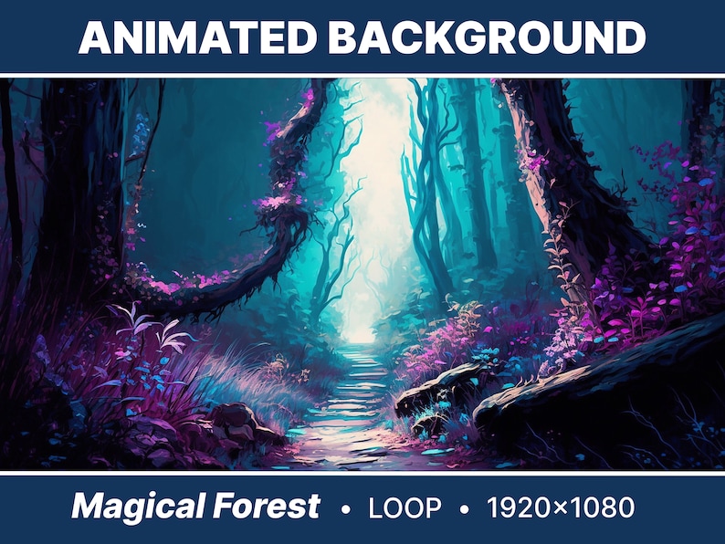 Animated Virtual Background Magical Forest Looped Vtuber Background ...