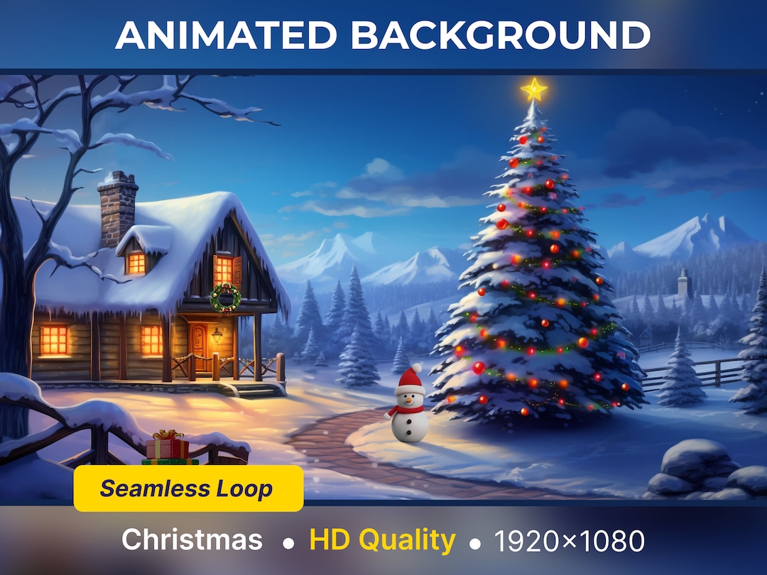Animated Background Stream Screen Merry Christmas Vtuber Overlay ...