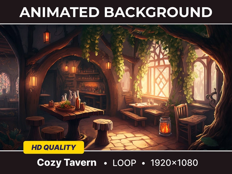 Animated Stream Screen Cozy Tavern Looped Vtuber Background - Etsy