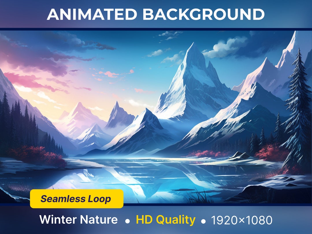Animated Virtual Background Winter Nature Ambience Style Looped Vtuber ...