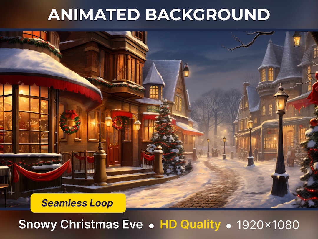Animated Background Stream Screen Christmas Eve Vtuber Lofi Background ...