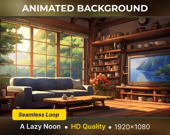 Animated Virtual Background Lofi Girl Vtuber Background Twitch - Etsy