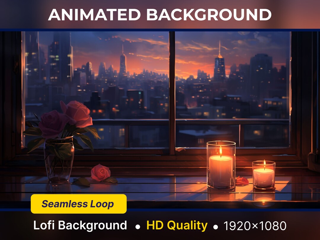 Animated Virtual Lofi Background Vtuber Background Twitch Stream Moving ...