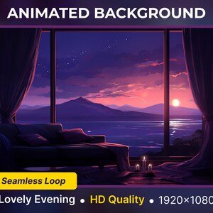 Animated Stream Screen Beautiful Window Looped Vtuber Background Twitch ...