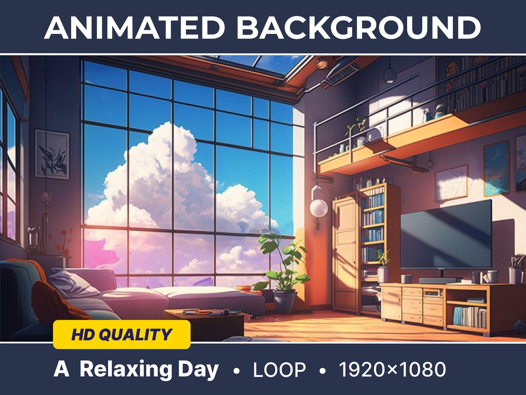 Animated Stream Screen Lofi Relaxing Day Looped Vtuber Background ...
