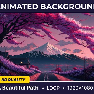 Animated Virtual Background A Beautiful Path Looped Vtuber Background ...