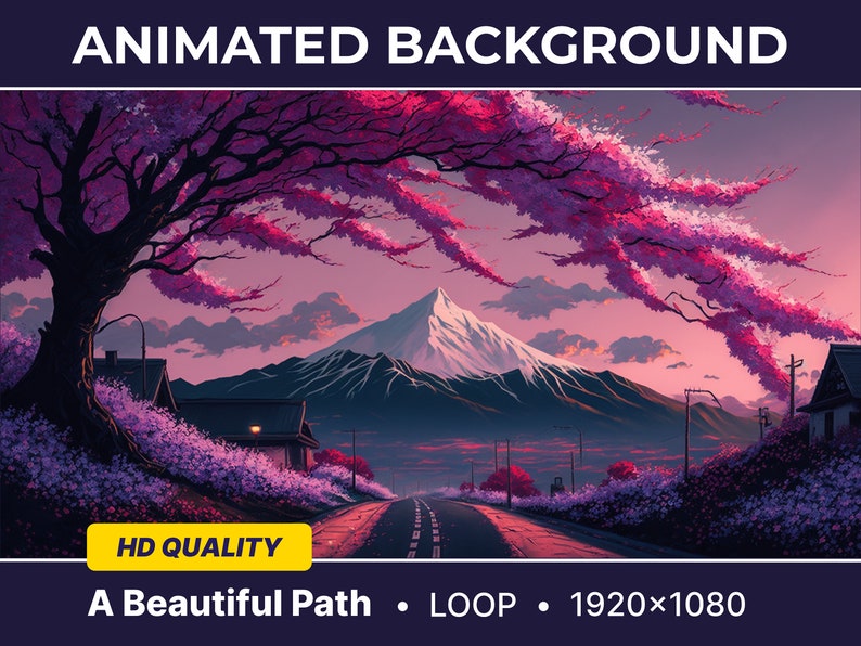 Animated Virtual Background A Beautiful Path Looped Vtuber Background ...