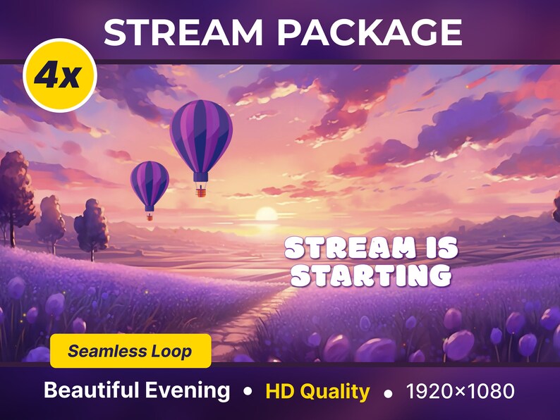 Animated Background Beautiful Evening Animated Twitch Overlay Package ...