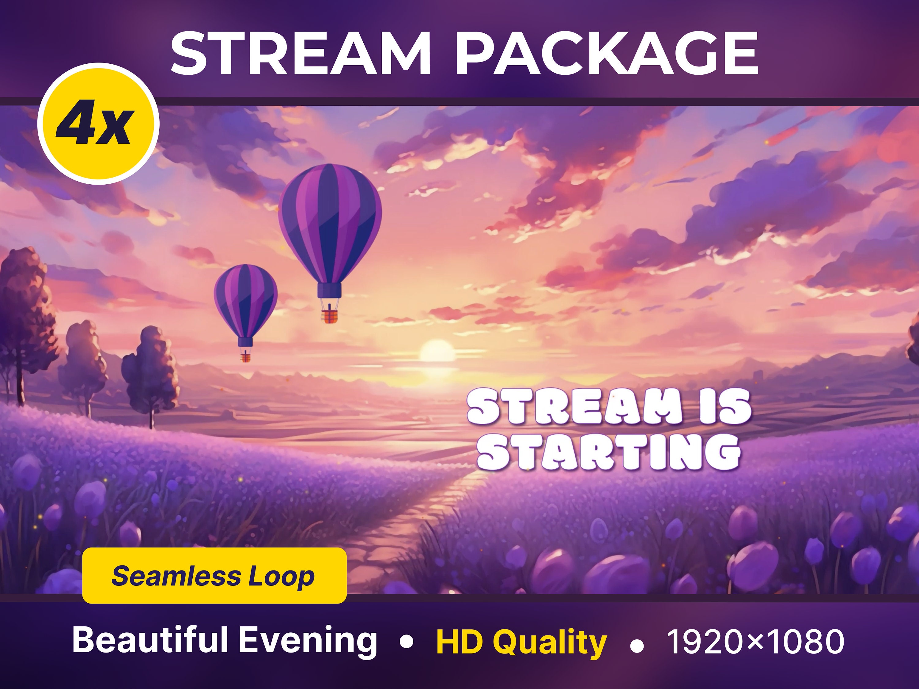 Animated Background Beautiful Evening Animated Twitch Overlay Package ...