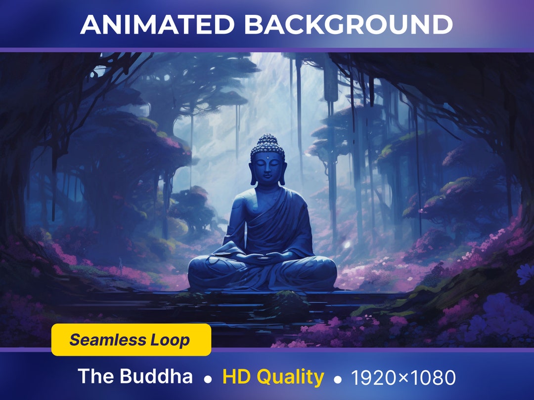 Animated Virtual Background the Buddha Looped Vtuber Background Twitch Streaming Moving ...