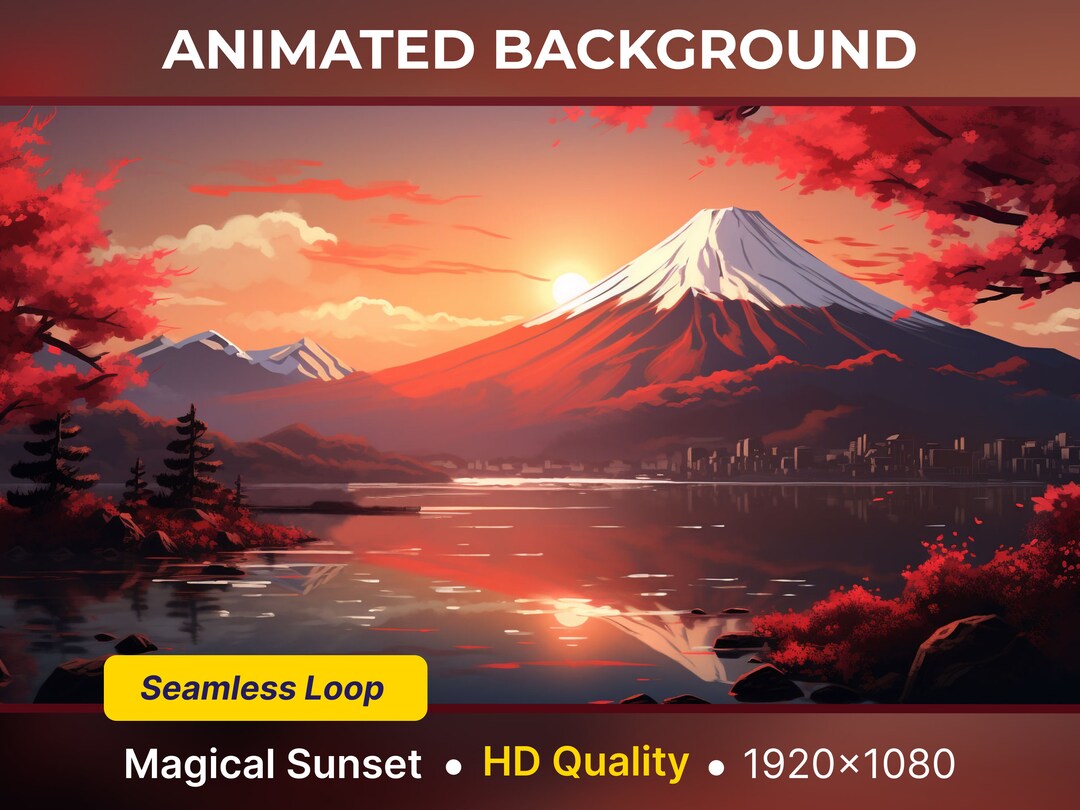 Animated Virtual Background Magical Sunset Looped Vtuber Background ...
