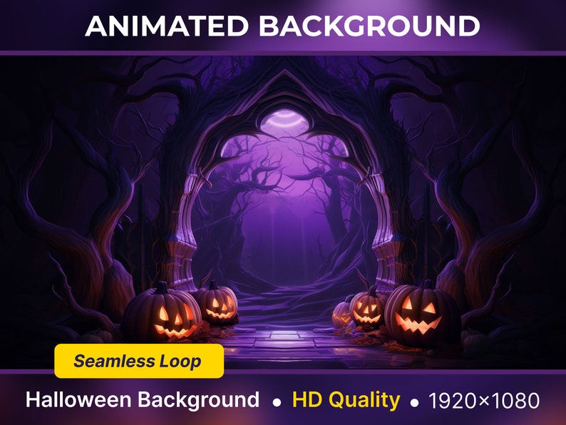 Animated Stream Halloween Background Looped Vtuber Room - Etsy