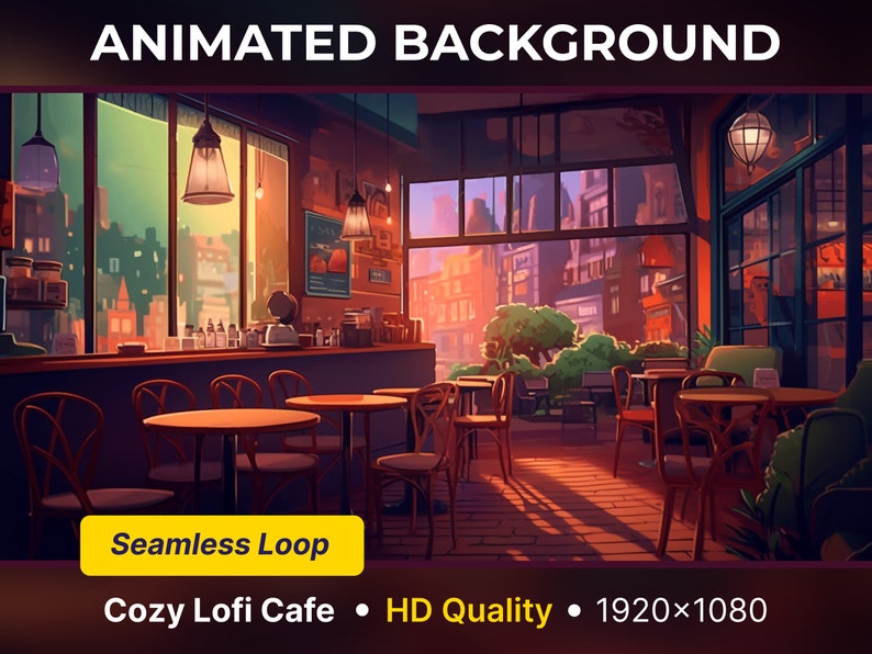 Animated Background Lofi Cafe Vtuber Background Lofi Twitch - Etsy