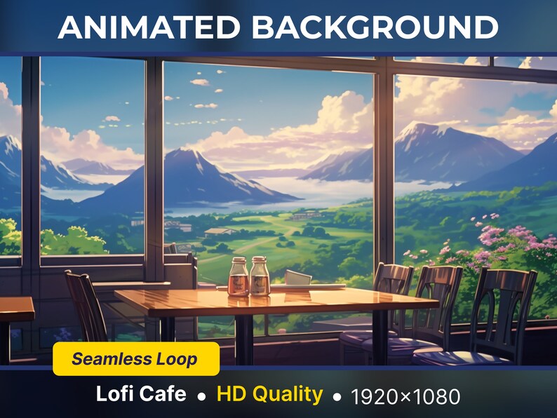 Animated Background Lofi Cafe Vtuber Background Lofi Twitch - Etsy