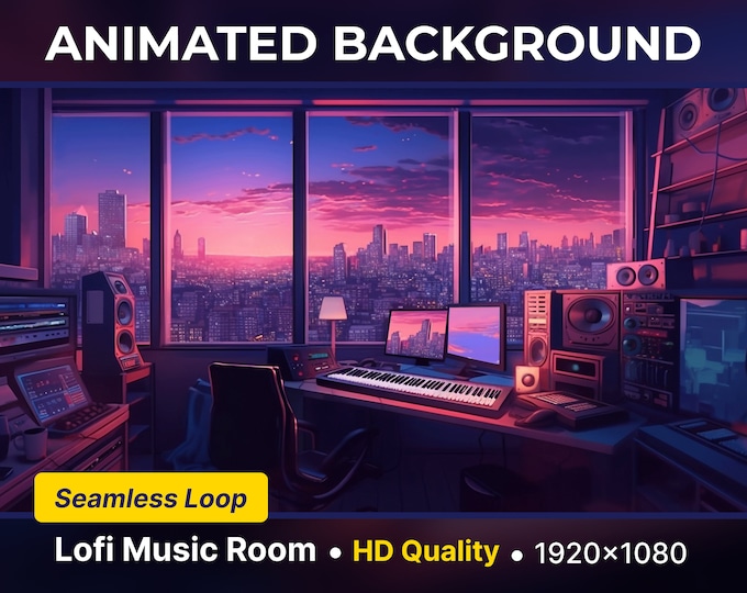Animated Background Lofi Musicroom Twitch Stream Twitch Screen Animated ...