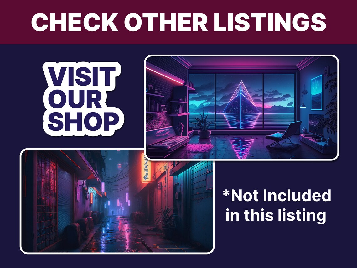 Animated Virtual Background Stream Screen Cyberpunk Living Room Looped ...