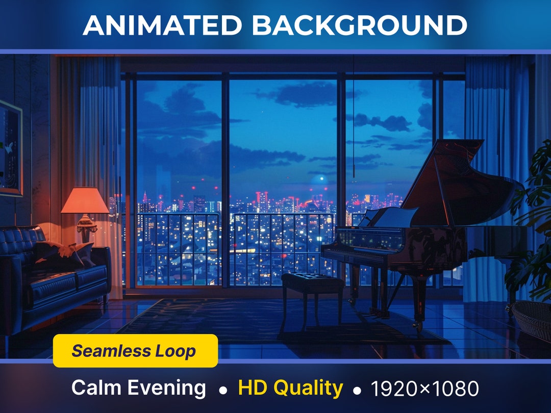 Animated Stream Screen Calm Evening Looped Vtuber Background Twitch ...