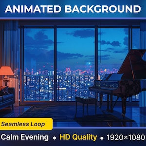 Animated Stream Screen Calm Evening Looped Vtuber Background Twitch ...