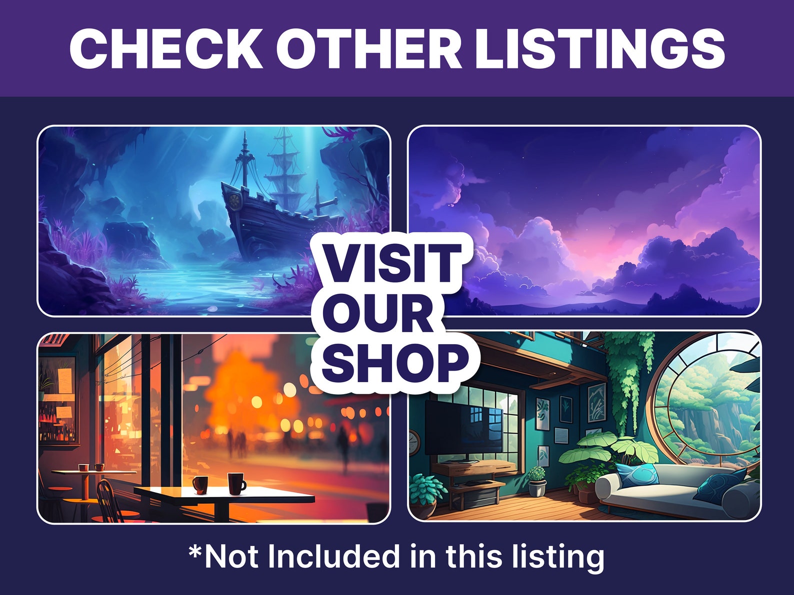 Animated Virtual Background Fantasy Purple Dream Vtuber Room - Etsy