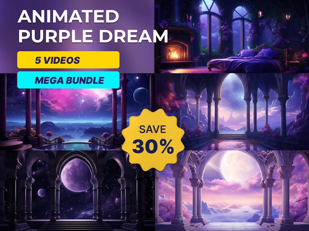 Animated Background Purple Dream Mega Bundle 5 Fantasy Vtuber ...