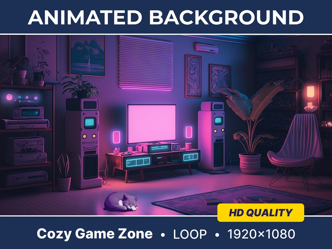 Animated Stream Screen Cozy Game Zone Looped Vtuber Background Twitch ...