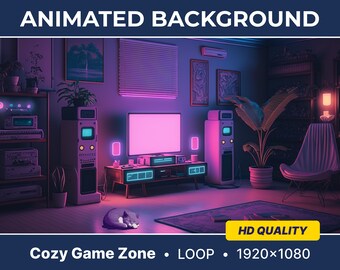 Animated Virtual Background Cyberpunk Market Vtuber Background Twitch ...