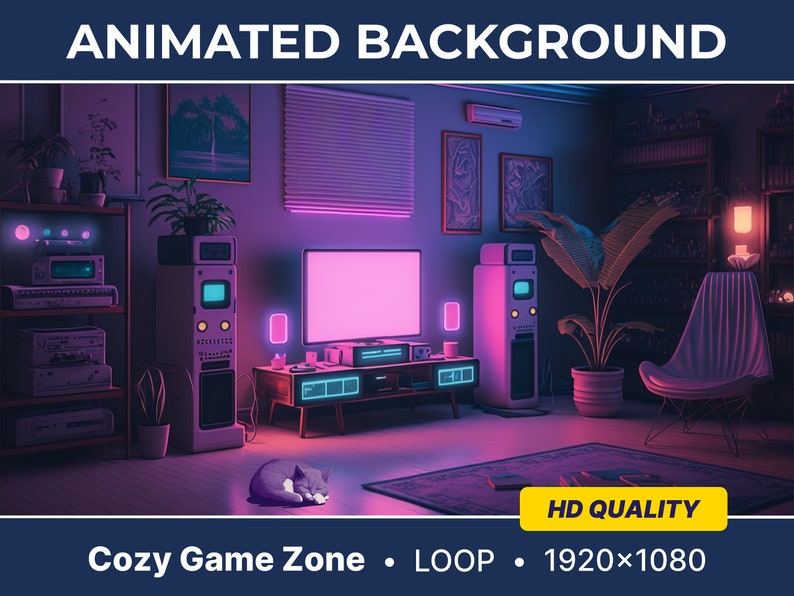 Animated Stream Screen Cozy Game Zone Looped Vtuber Background - Etsy