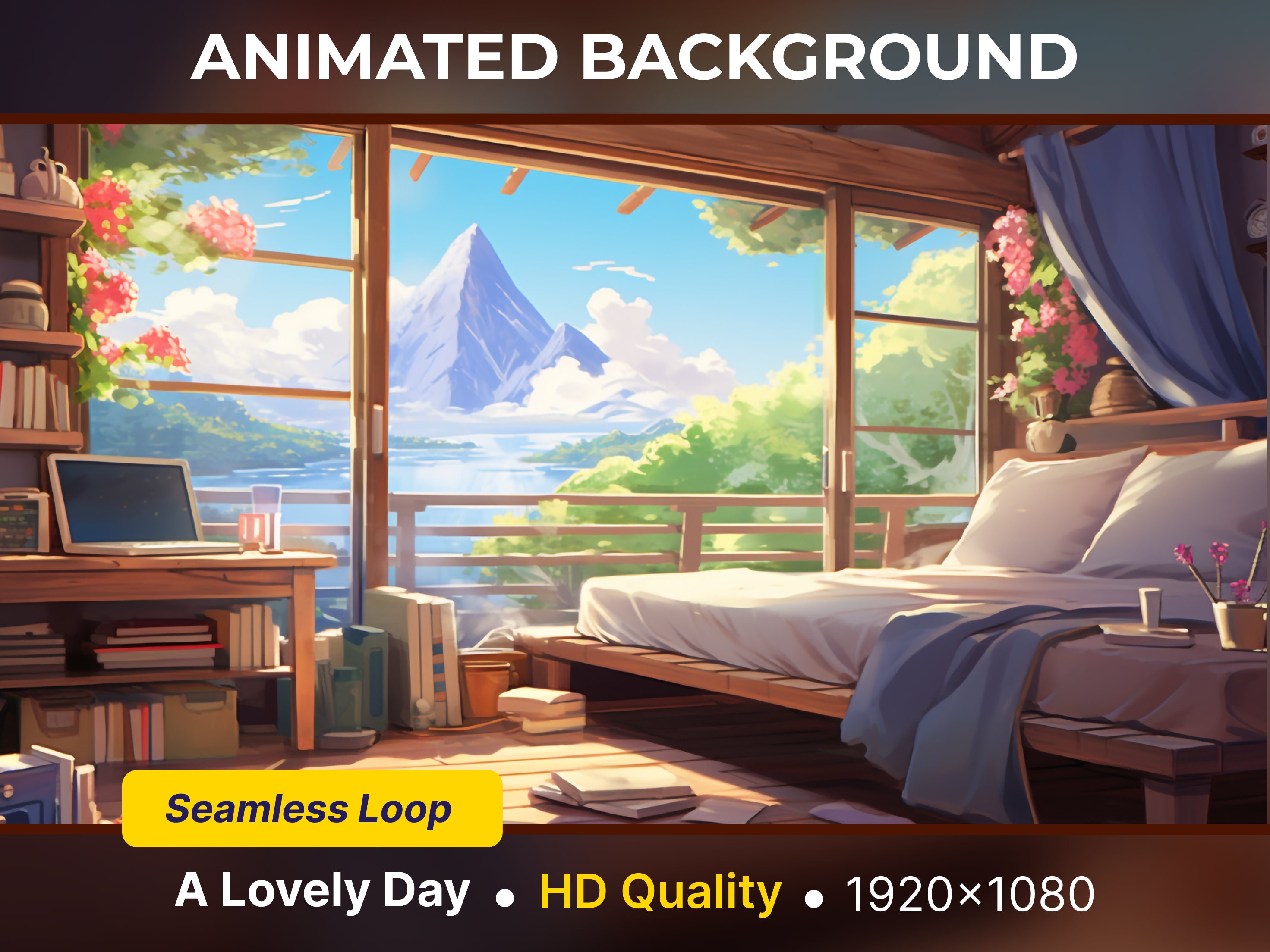 Animated Background Stream Screen Lofi Lovely Day Looped - Etsy